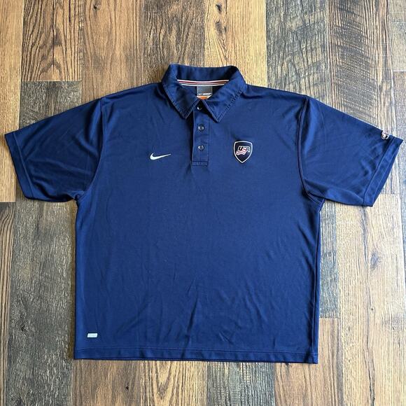 Nike | Shirts | Nike Bauer Usa Hockey Polo Mens Xl Navy Blue Team Usa ...